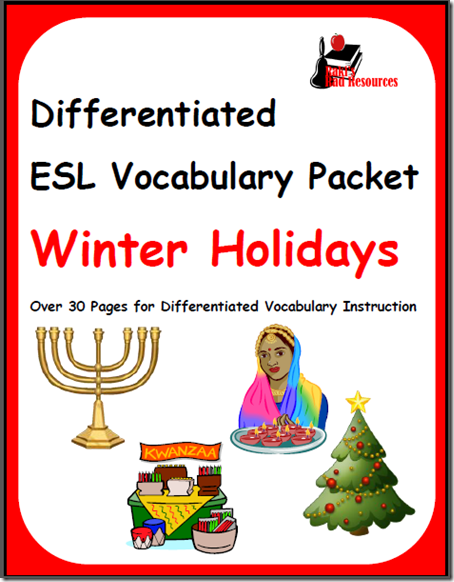 Winter Holidays Vocabulary Packet for ESL Students from Raki’s Rad ...