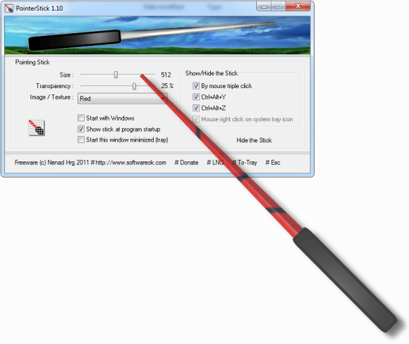 PointerStick: Virtual Pointing Stick for Presentations