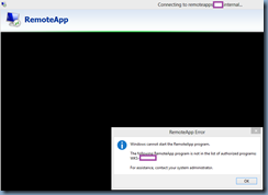 Remoteapp program is not in the list of authorized disney - prelasopa
