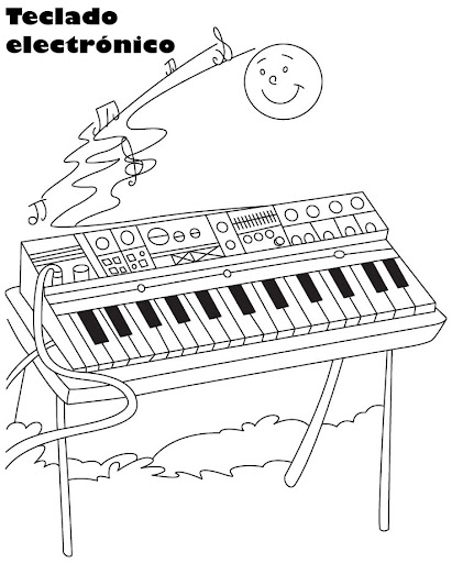 Teclado musical para colorear - Imagui