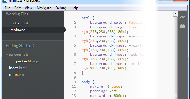 Brackets: Open Source Code Editor With Quick Edit and Live Preview