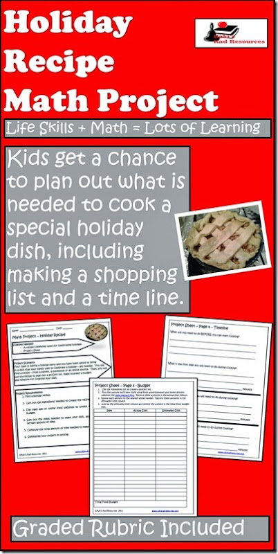 Holiday Recipe Math Project from Raki’s Rad Resources - Classroom Freebies