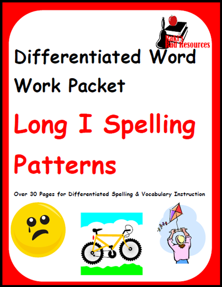 Long I Spelling and Vocabulary Packet from Raki’s Rad Resources ...