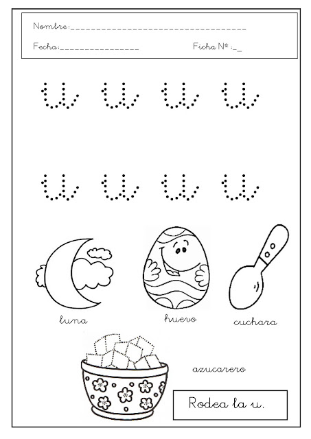 U: ACTIVIDADES LETRA U PARA IMPRIMIR