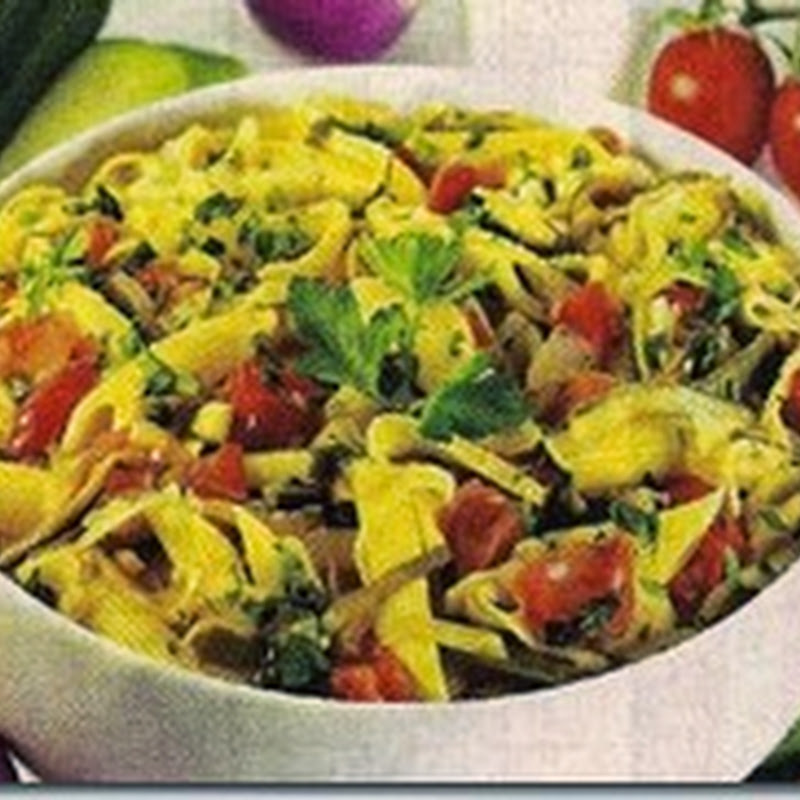 Penne con verdure e bottarga