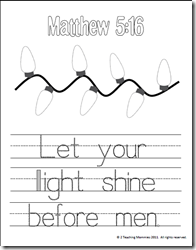 Memory Verse Helps-Matthew 5:16