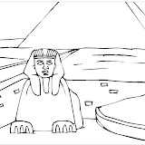 SPHINX AND PYRAMID COLORING PAGE
