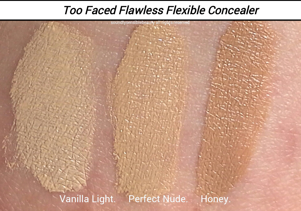 Too Faced Absolutely Flawless Concealer; Review & Swatches of Shades