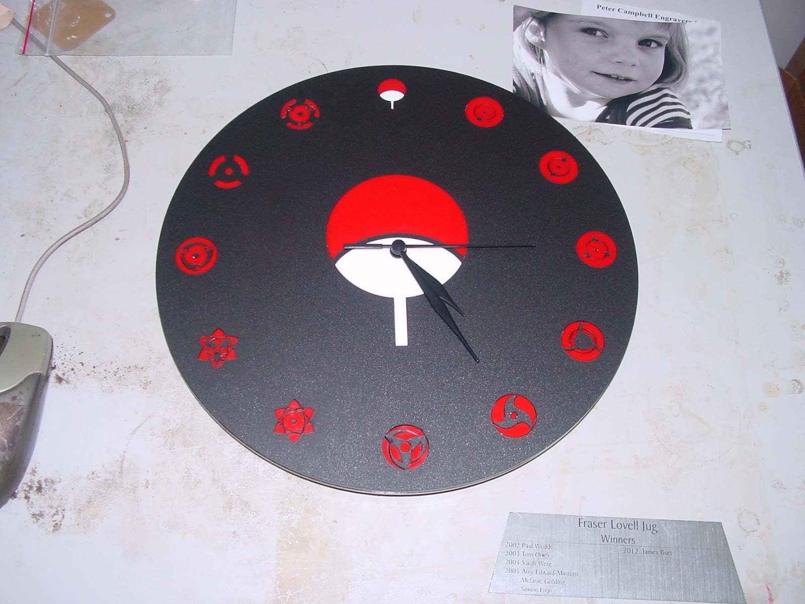 Laser-cut Naruto Sharingan Clock : r/somethingimade