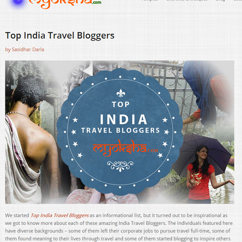 I am in another Top India Travel Bloggers List - Be On The Road | Live ...