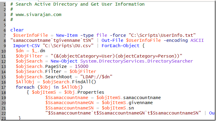 Search Active Directory And Get User Properties Powershell Script ~ Santhosh Sivarajan S Blog