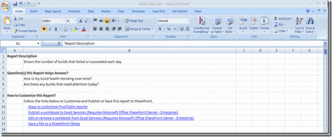 ALM - Team Foundation Server and More: Create TFS reports using Excel Reporting