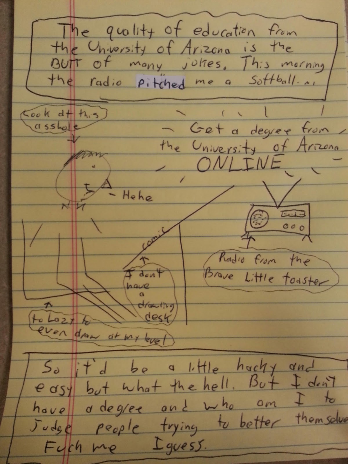 Perfectly Practical: A cheap joke, a realization, self loathing ...