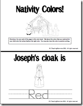 Nativity Color Book and Counting Book