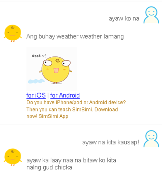 Being What God wants me to be: Conversation with SimSimi