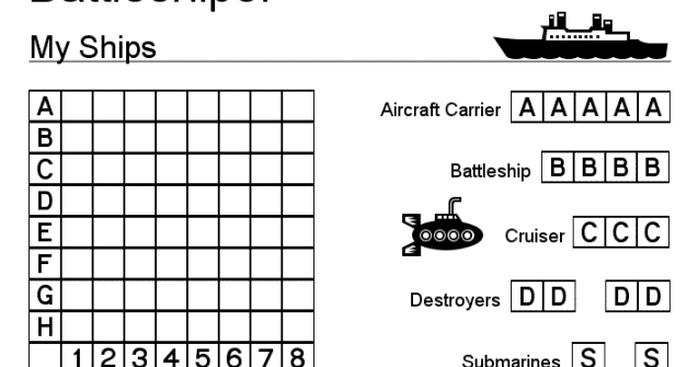 Battleships game grid