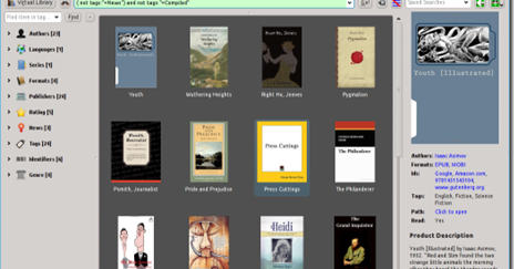 Calibre e-book manager software 1.0. released
