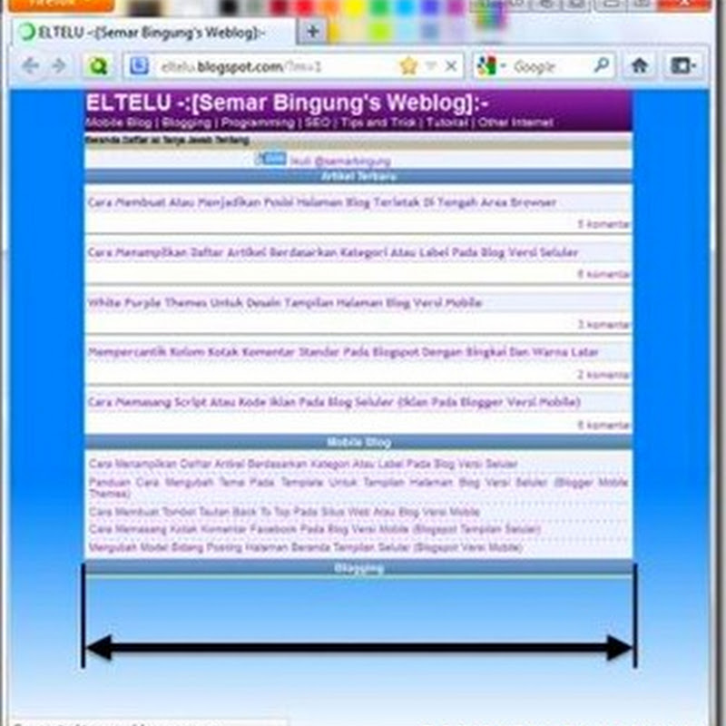 ELTELU: Cara Mengubah Ukuran Lebar Halaman Blog Versi Seluler Untuk ...
