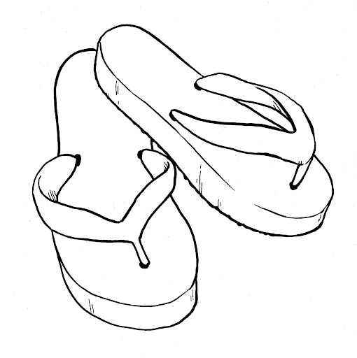 DIBUJOS DE CHANCLAS PARA COLOREAR