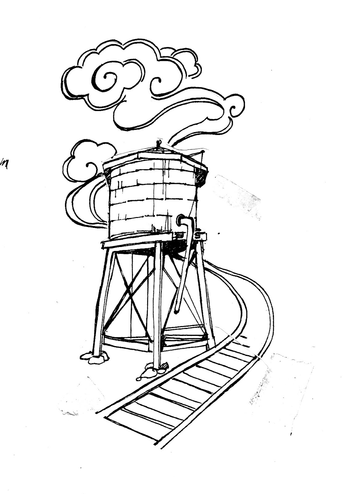 Water Tower Coloring Pages Sketch Coloring Page