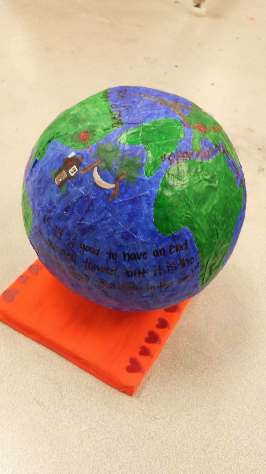 Violet's Art Blog!: 3-D "Love of the world" Globe