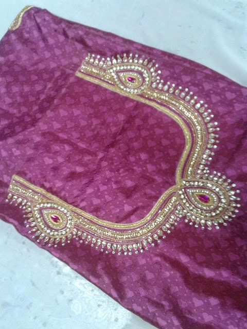 Designer Blouse Images: Kundan Work