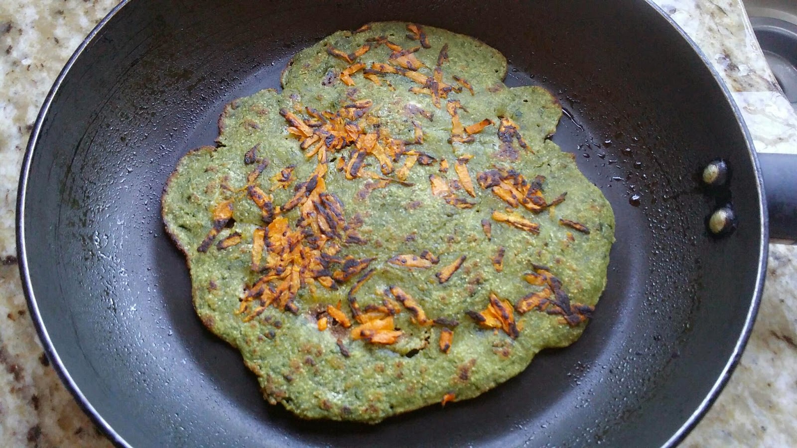 Spinach Wheat Sooji Dosa / Waffle
