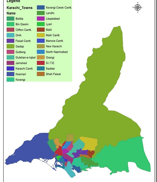 Pakistan GIS: Karachi Town Administration Boundaries