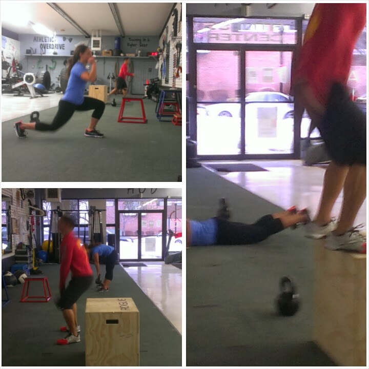 AOD CrossFit WODs: kbs + burpee box jumps + kb SDHP