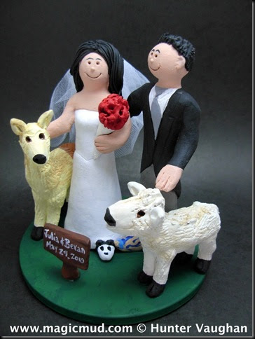 custom wedding cake toppers: With Our Pets Wedding Cake Topper
