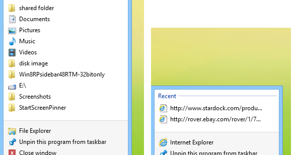 Where is Recent Documents in Windows 8?