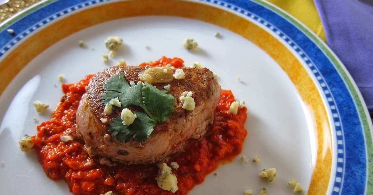 Cuisine Ici: Pork Tournedos Pimenton on a Bed of Balsamic Roasted Red ...