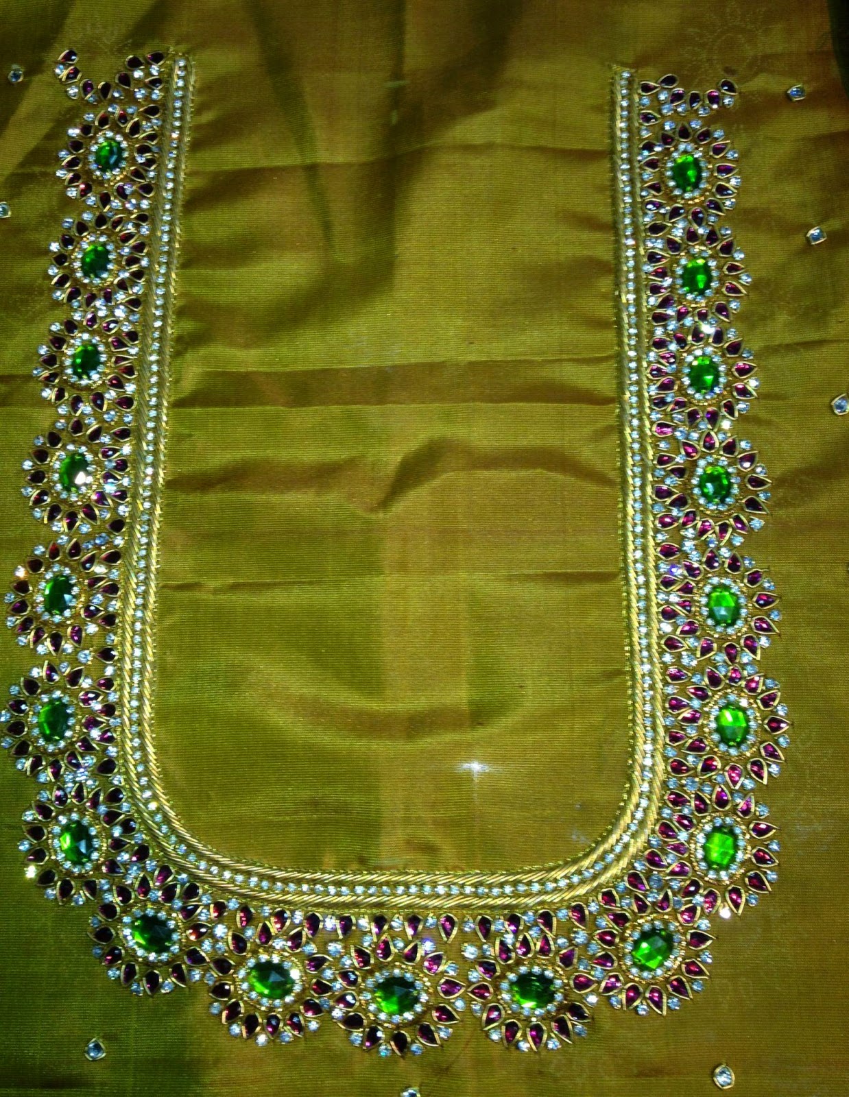 Designer Blouse Images: Kundan Work
