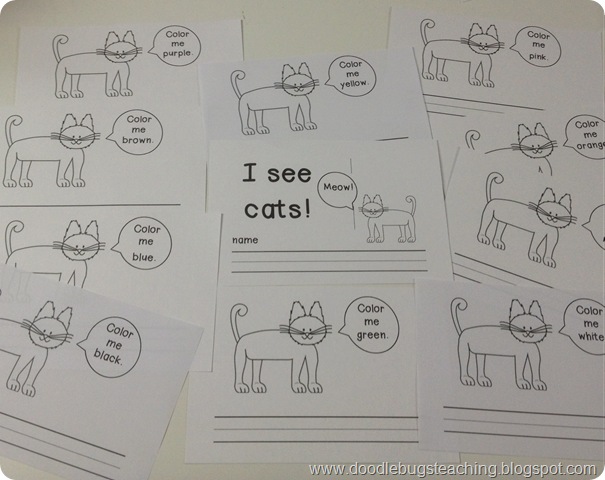 Doodle Bugs Teaching {first grade rocks!}: Cats and Color Words Unit