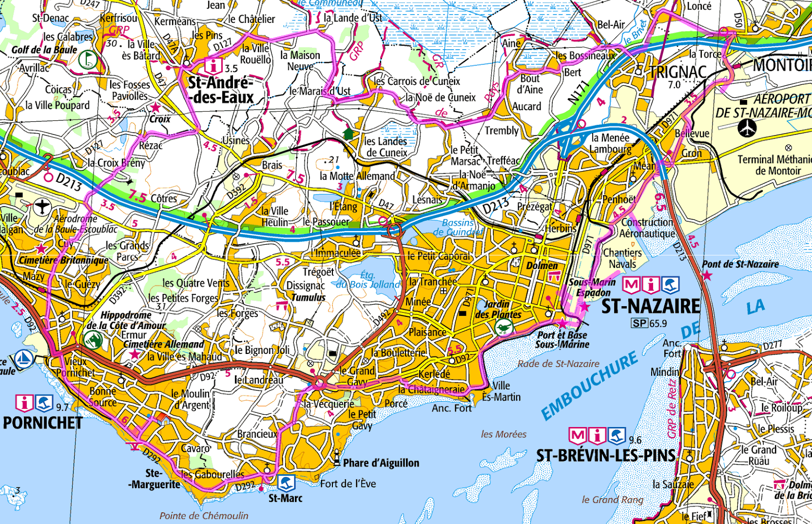 Midweek Wayfarers CTC: Maps and Route Tracks for the Pornichet rides