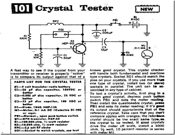 Hobby Electronics Circuits: Crystal Tester