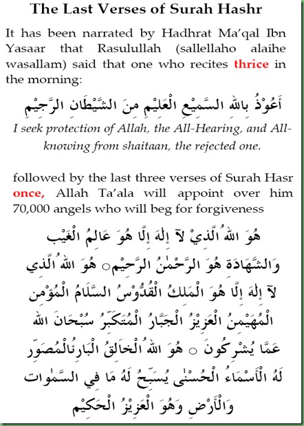 Muslim Duniya: The Last Verses of Surah Hashr….