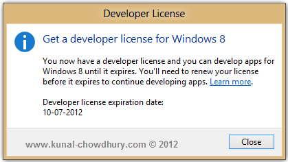 How to Get a Developer License for Windows 8 App Development | Kunal ...