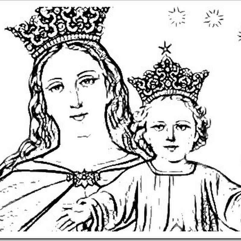 Dibujo Para Colorear Virgen María Auxiliadora Colorear Dibujos Infantiles