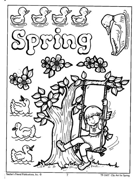 SPRING COLORING PAGES