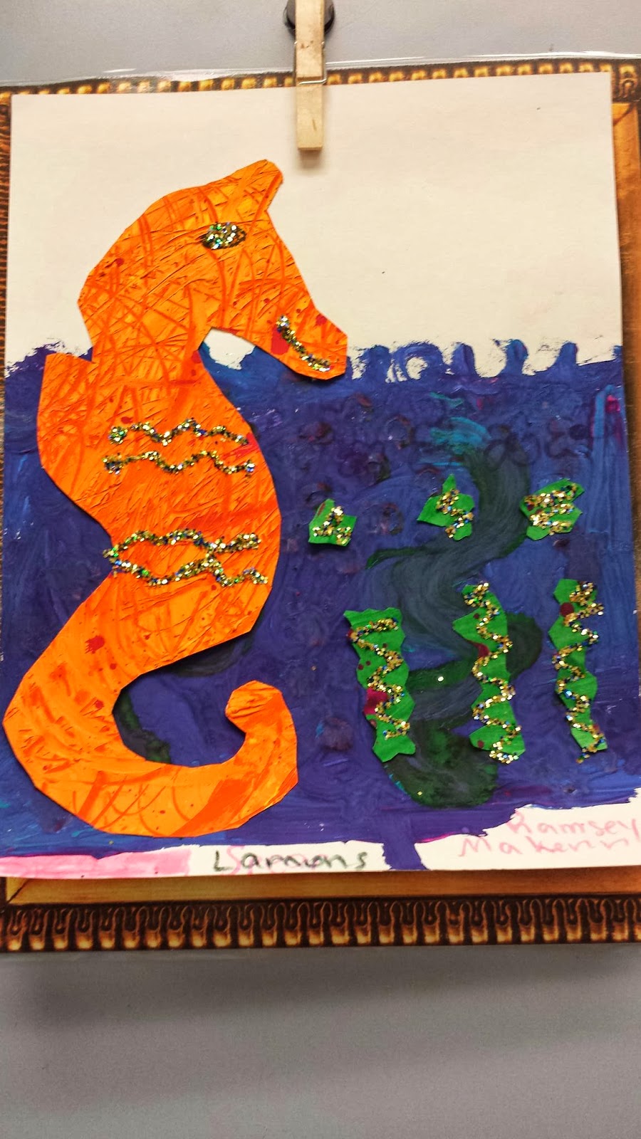 Mrs. Mona Lisa's Art Spot!: 2nd grade Eric Carl inspired seahorses!