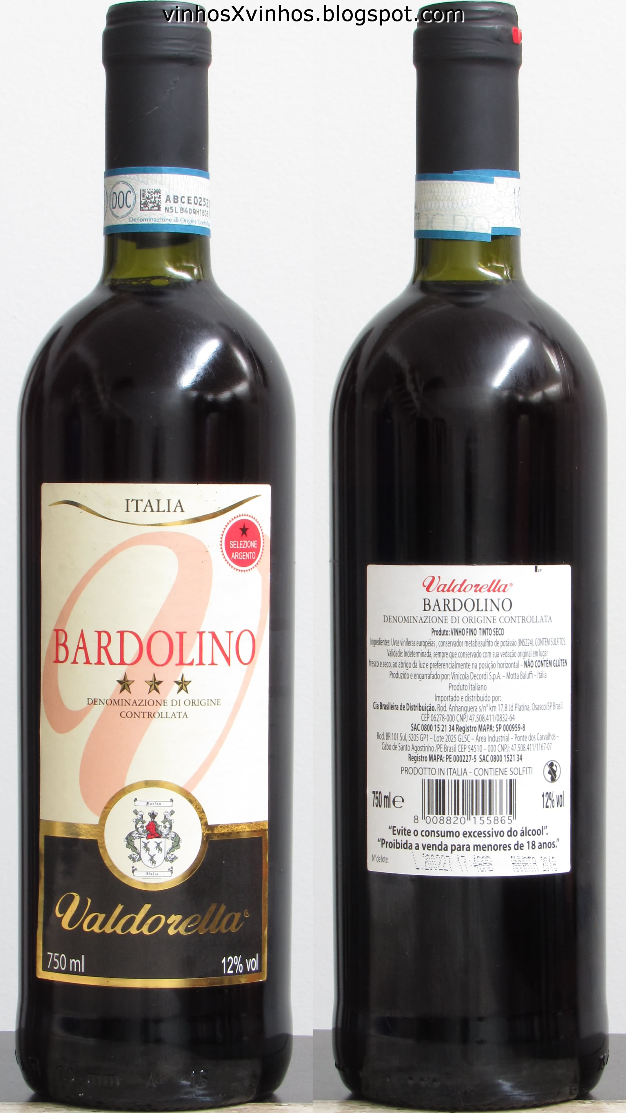 Vinhos x Vinhos: Vinho Bardolino Valdorella