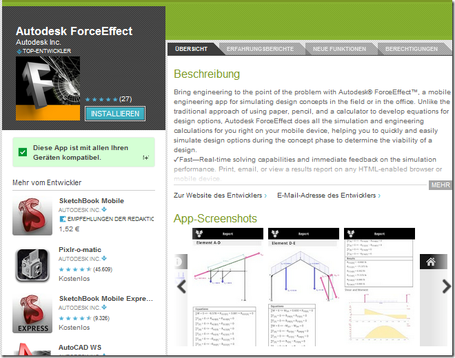 Autodesk Inventor FAQ: Autodesk ForceEffect jetzt auch für Android ...
