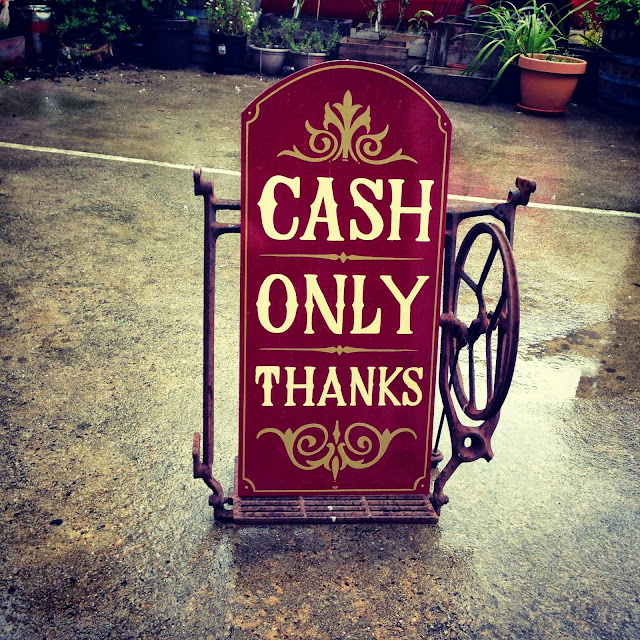 Tj Pinstriping: Cash only sign