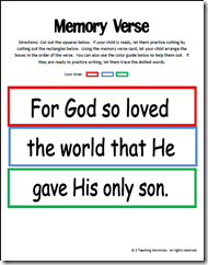 Memory Verse Helps-John 3:16