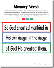 Memory Verse Helps-Genesis 1:27 • A Teaching Mommy