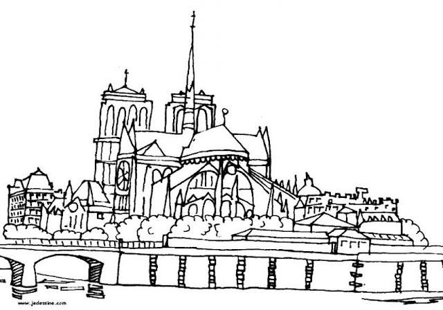 NOTRE DAME COLORING PAGE NOTRE DAME COLORING PAGE