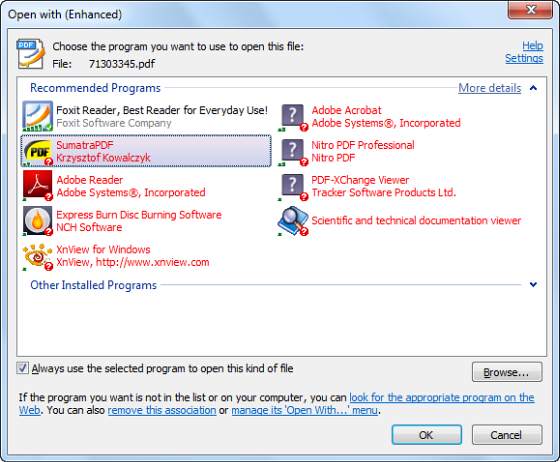 OpenWith Enhanced: A Better ‘Open With’ Dialog Box for Windows