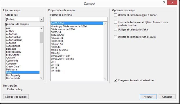 Para saber más sobre Office: Comando {Date}: Inserta la fecha actual en ... Para saber más sobre Office: Comando {Date}: Inserta la fecha actual en ...