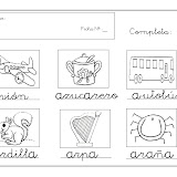 FICHAS DE LA LETRA A PARA NIÑOS DE PREESCOLAR